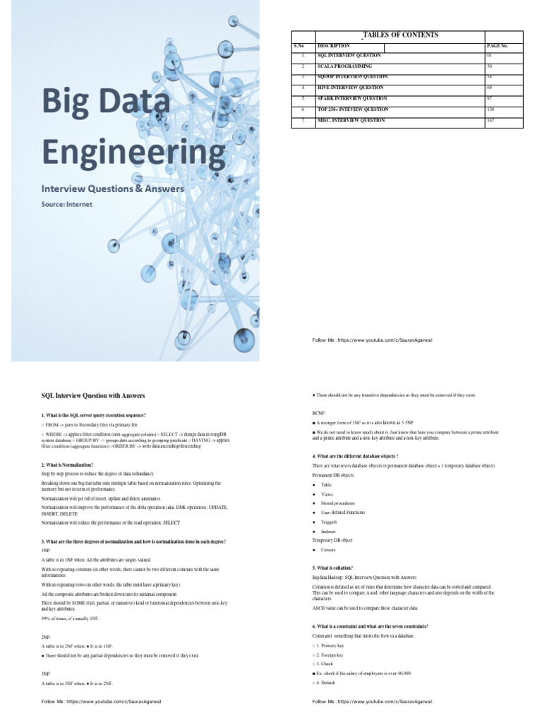 Data Engineering Interviews | PDF | Database Index | Variable (Computer Science)