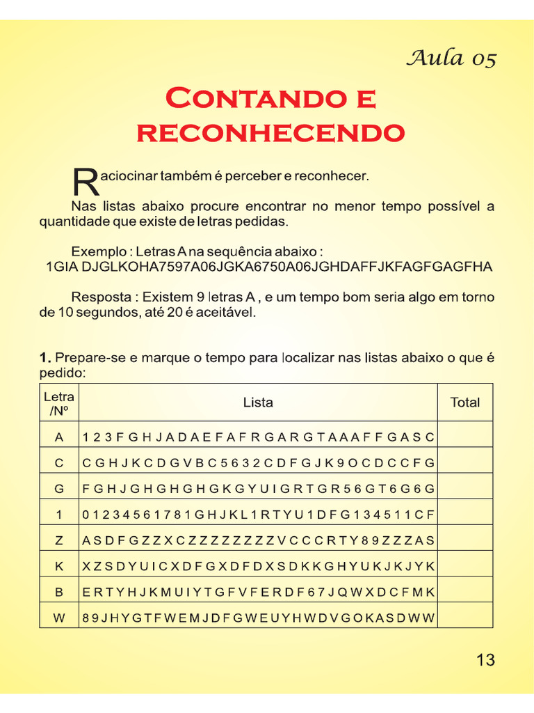 Contando e Reconhecendo | PDF