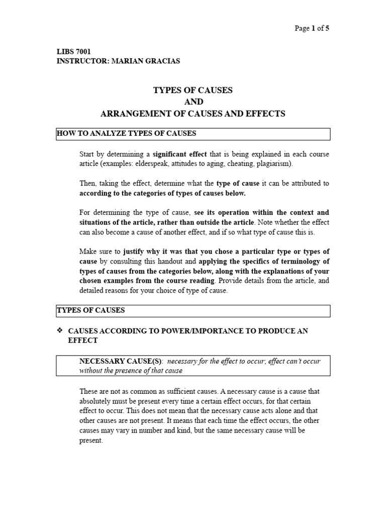 Types and Arrangement of Causes & Effects | PDF | Causality | Infection