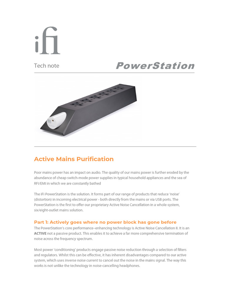 TECH-NOTE-iFI-PowerStation | PDF | Power Supply | Mains Electricity