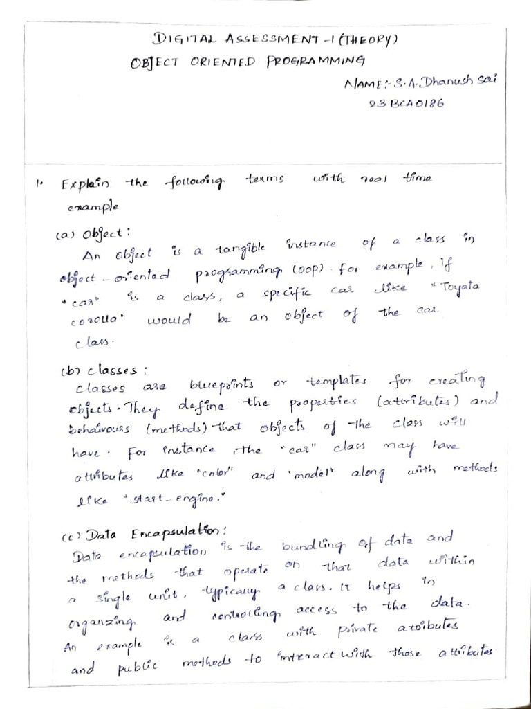 OOPSDA23BCA0186 | PDF | Object (Computer Science) | C++