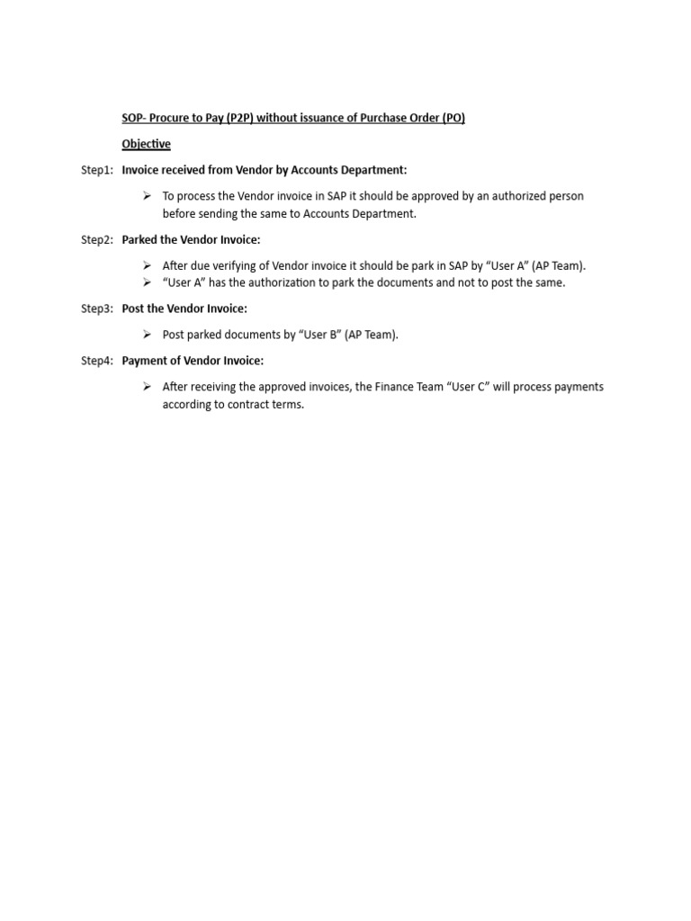P2P Process Without Purchase Order | PDF