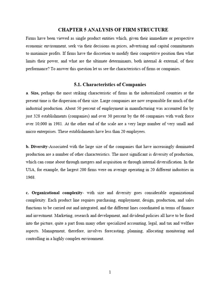 CH-5 ANALYSIS OF FIRM STRUCTURE | PDF | Joint Stock Company | Partnership
