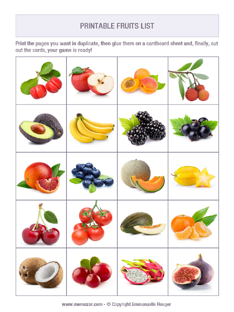 Pictures of Fruits | PDF