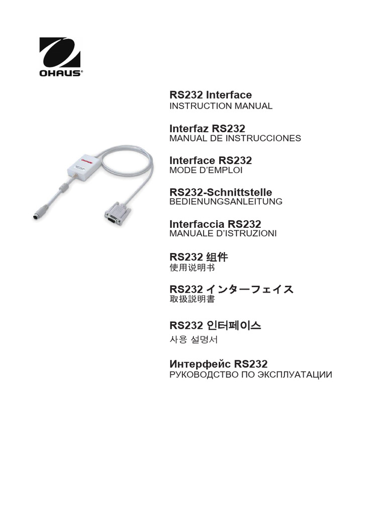 RS232 Interface Interfaz RS232 Interface RS232 RS232-Schnittstelle ...