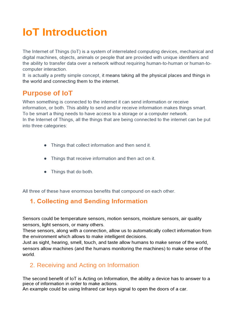 IoT Introduction | PDF | Internet Of Things | Computing