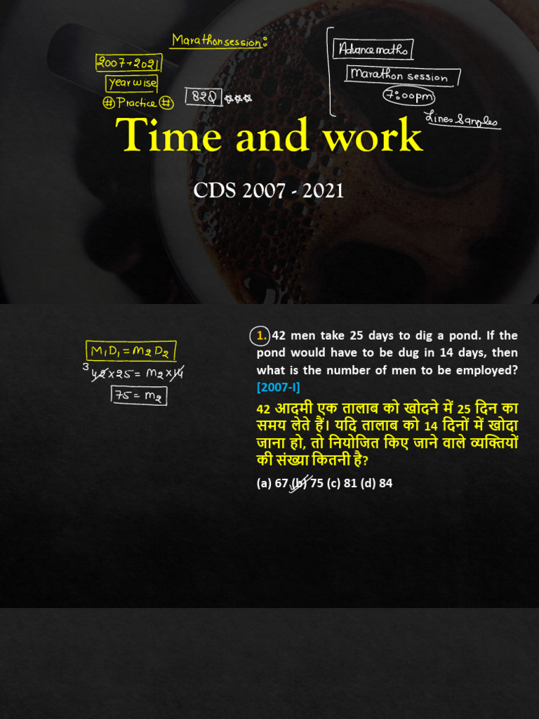 Time and Work CDS 2007 - 2021 | PDF