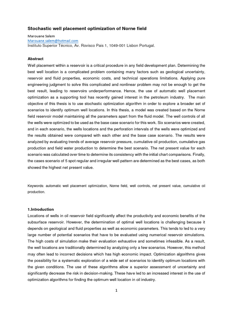 Extended Abstract | PDF | Mathematical Optimization | Petroleum Reservoir