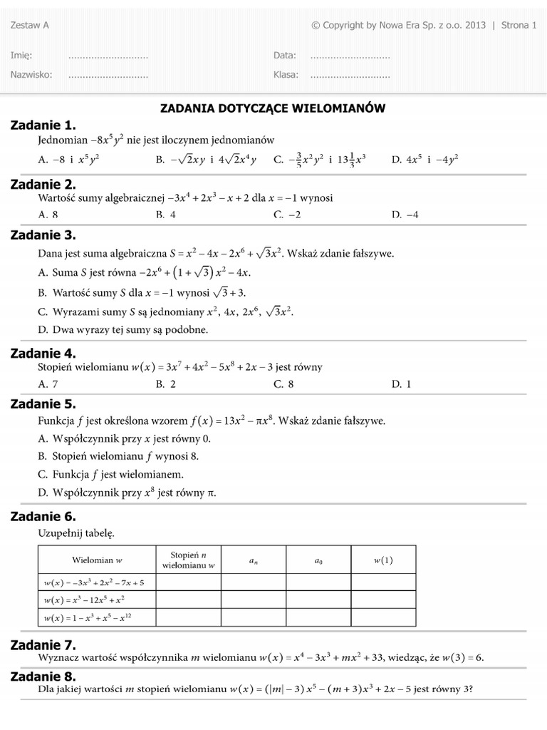 Wielominy Dla IIIP | PDF