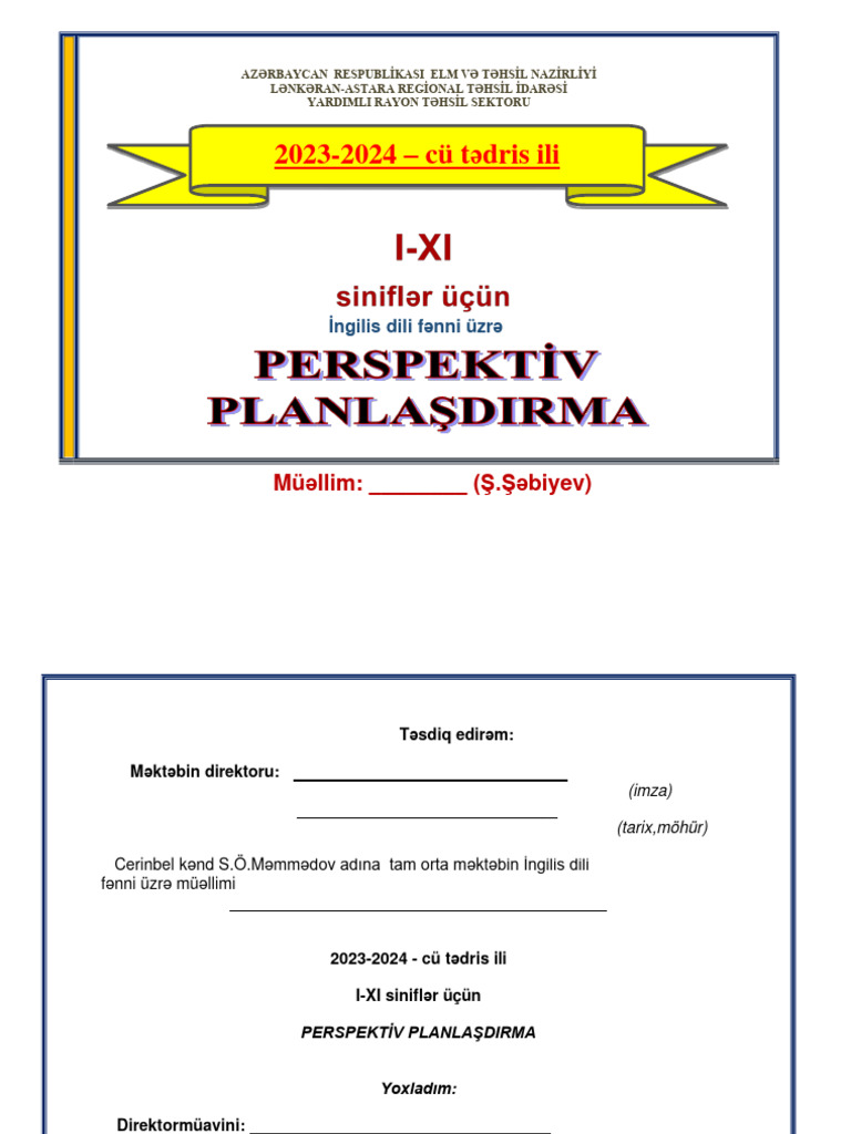 1-11-Ci Sinif İngilis Dili Illik Plan.-1 | PDF