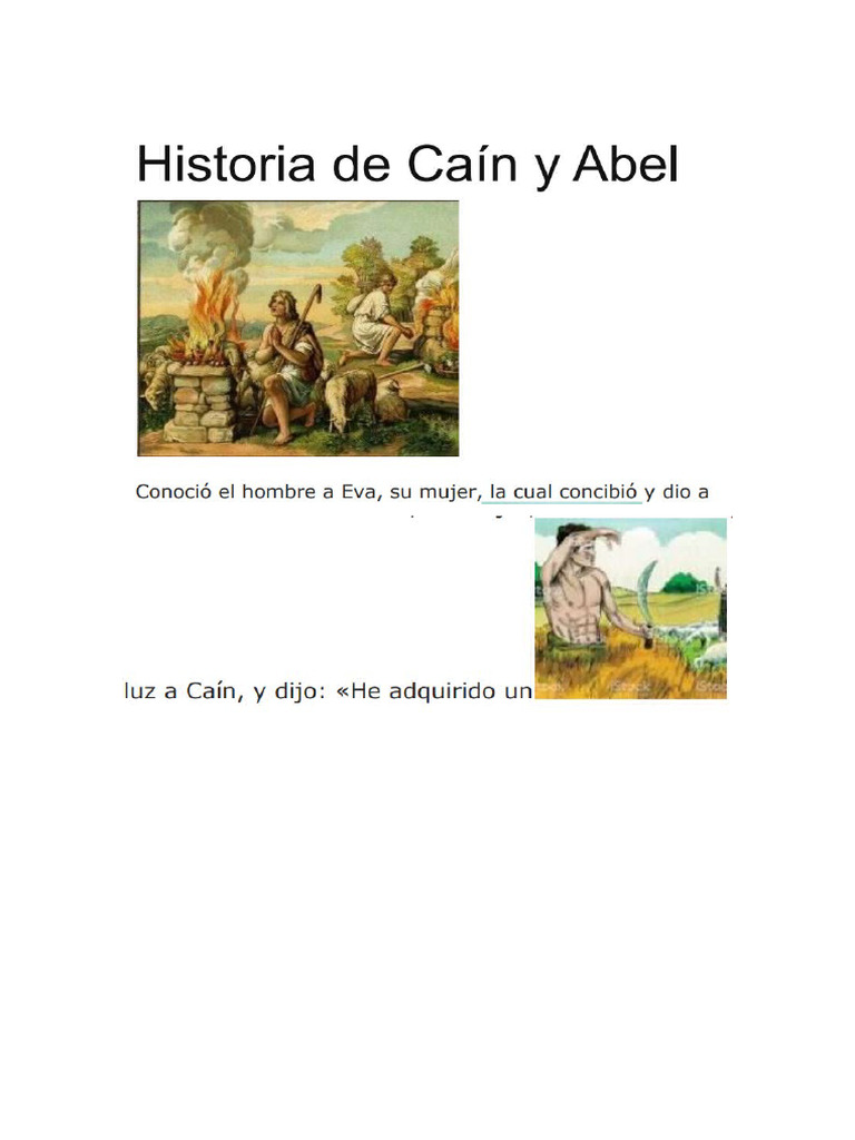 Tarea RELATO CAÍN Y ABEL | PDF