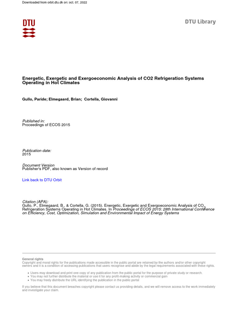 Energetic Exergetic And Exergoeconomic Analysis Of Co2 Refrigeration Systems Operating In Hot