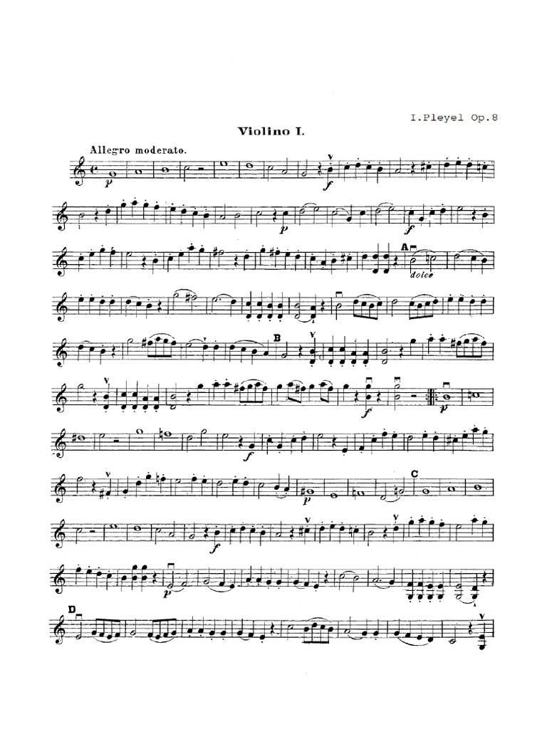Pleyel - Six Duets For Two Violins (1st Violin) | PDF