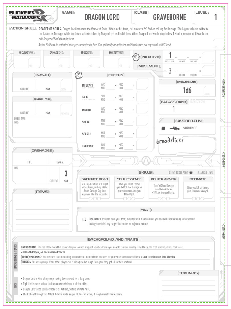 Charactersheets | PDF