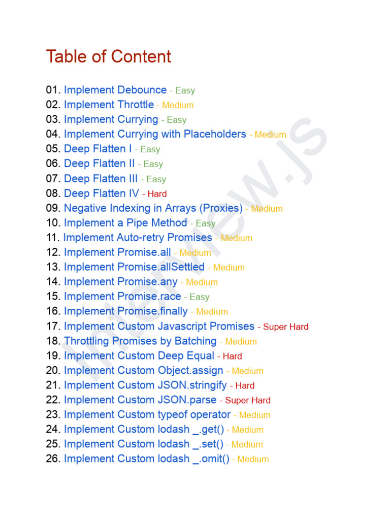 Interview - Js - Questions Preview | PDF | Object (Computer Science) | Constructor (Object ...