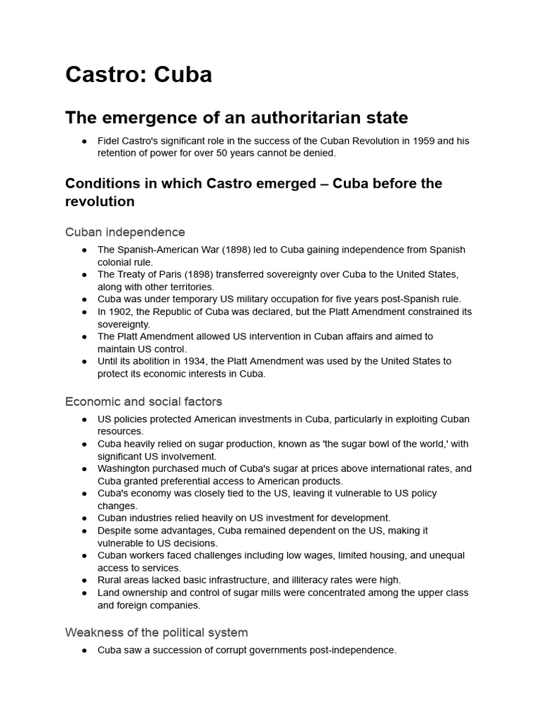 Castro Ib Topic Author. States Notes | PDF | Fidel Castro | Cuba