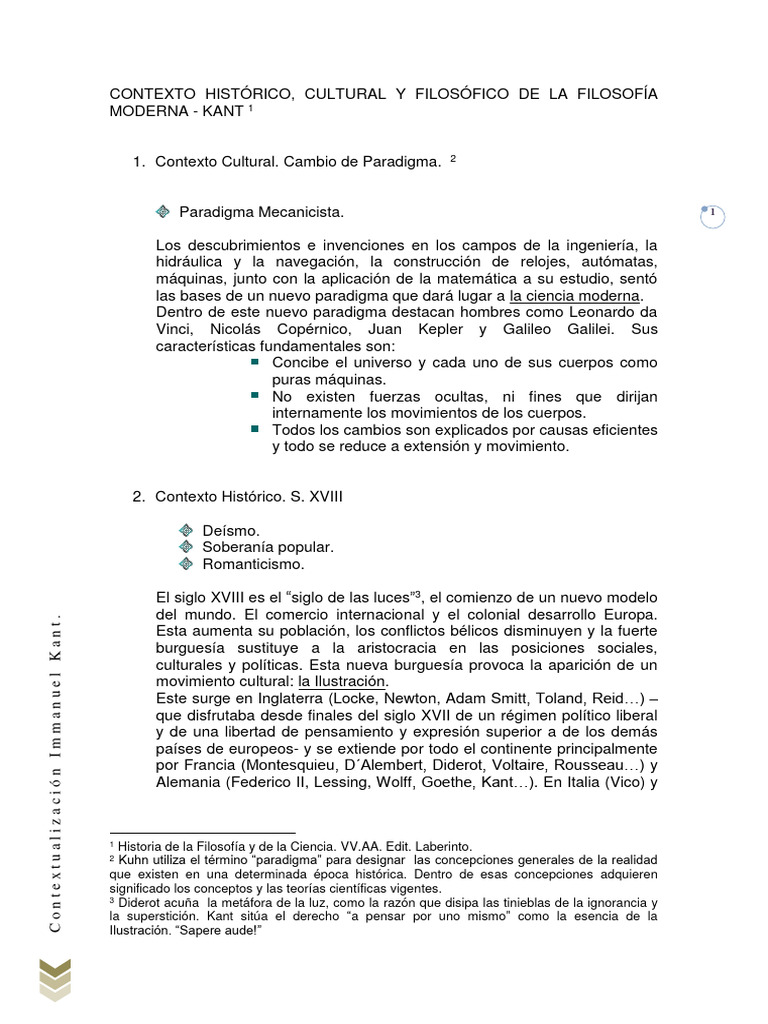 Contexto Kant 2024 | PDF | Era de iluminacion | Immanuel Kant