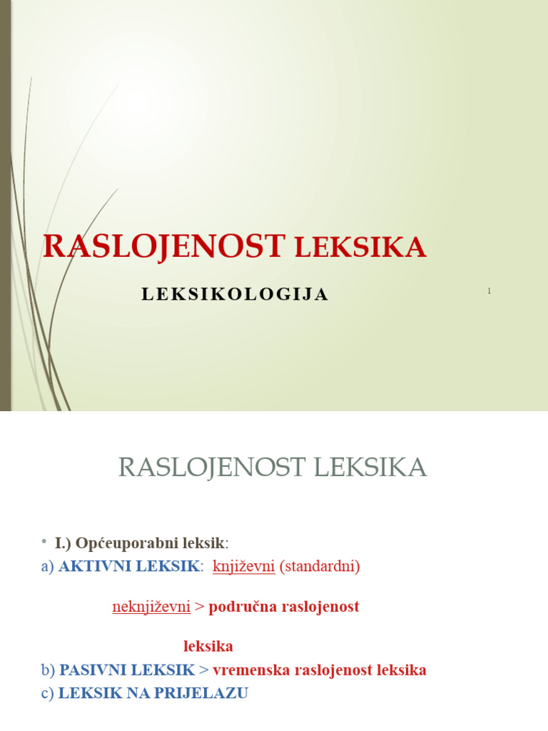 Raslojenost Leksika | PDF