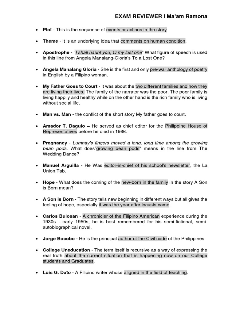 Exam Reviewer | PDF | Philippines