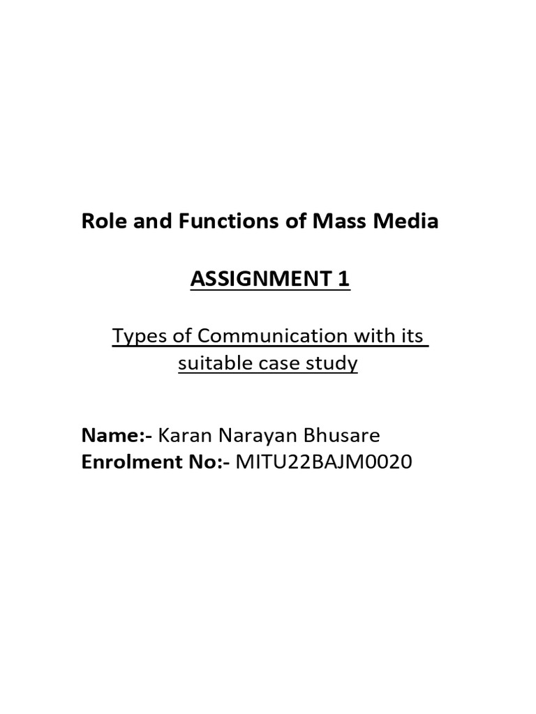Types Of Communication With Its Suitable Case Study Example PDF