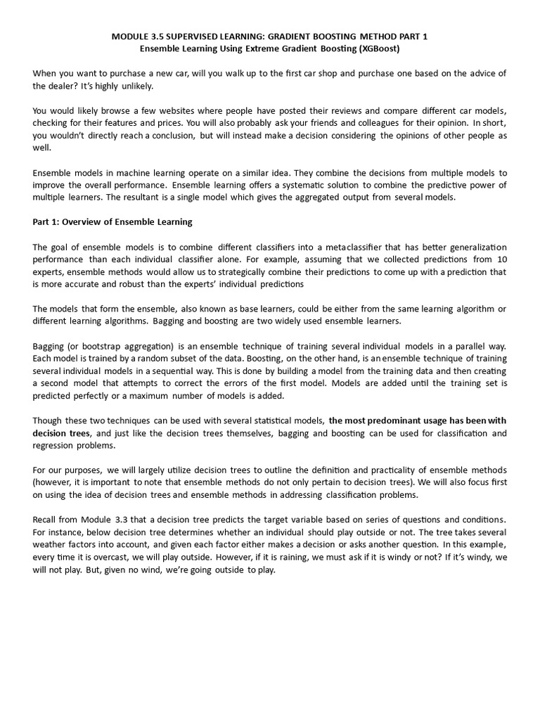Module 3.5 Ensemble Learning XGBoost | PDF | Machine Learning | Applied ... Module 3.5 Ensemble Learning XGBoost | PDF | Machine Learning | Applied ...