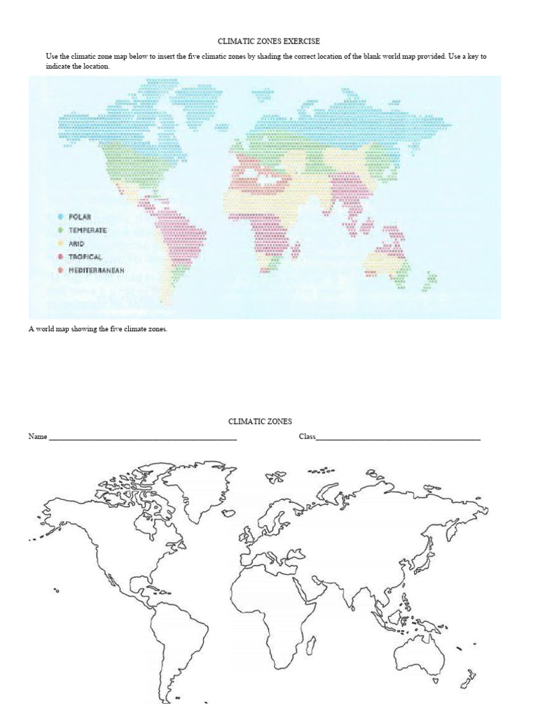 Five Climatic Zones Mapping Exercise | PDF | Computers