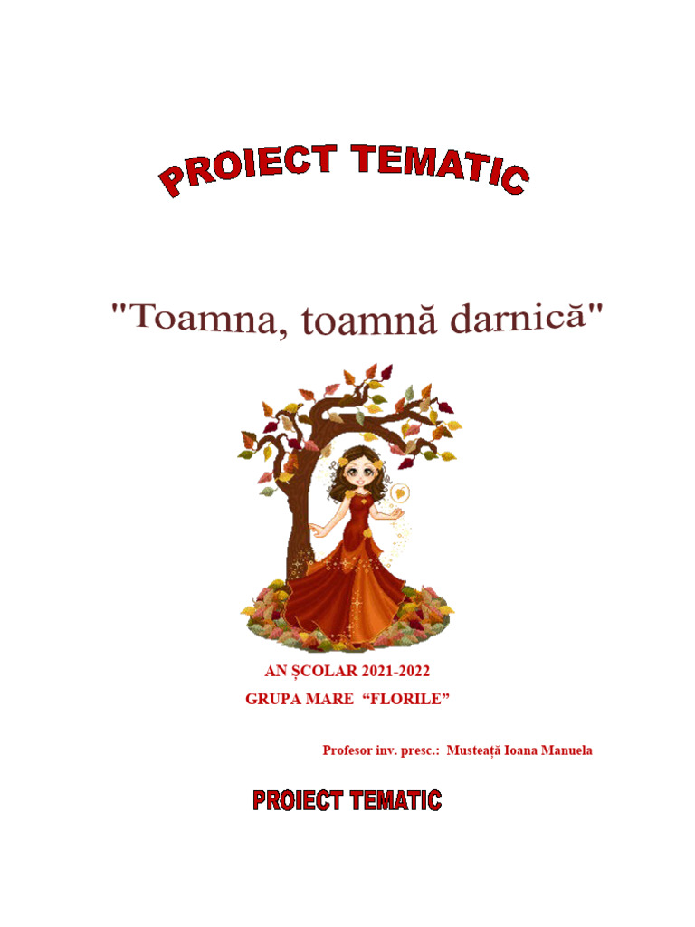 Proiect Tematic Toamna 20921 | PDF