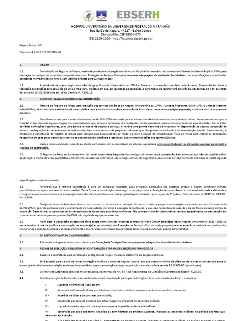 Projeto B Sico - SEI | PDF | Desperdício | Economias