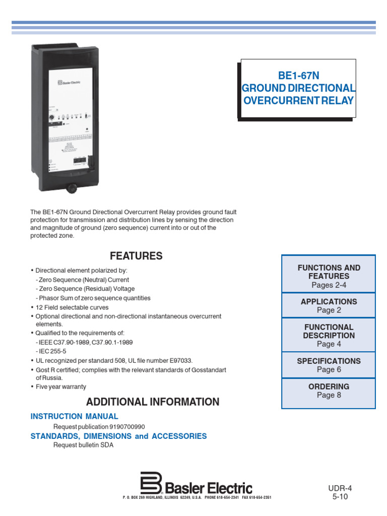 Ground Directional Overcurrent Relay Pdf Amplifier Relay