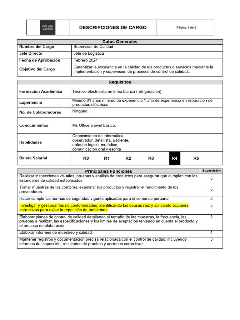 DP - Supervisor de Calidad Yaneth Pillaca | PDF | Calidad (comercial) | Informática