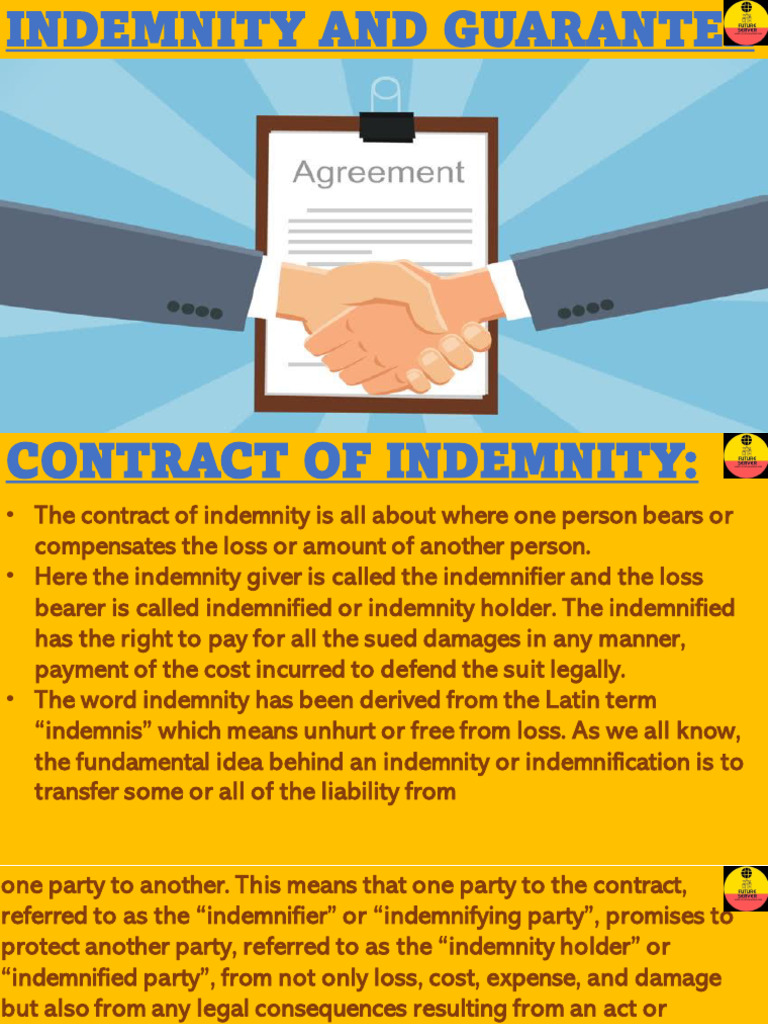 Contract of Indemnity and Guarantee | PDF | Guarantee | Indemnity