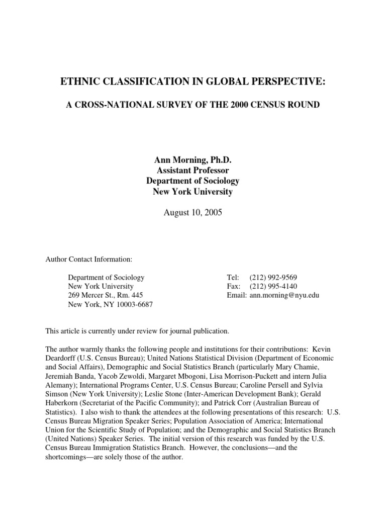 Approaches To Racial and Ethnic Classification | PDF | Race And ...