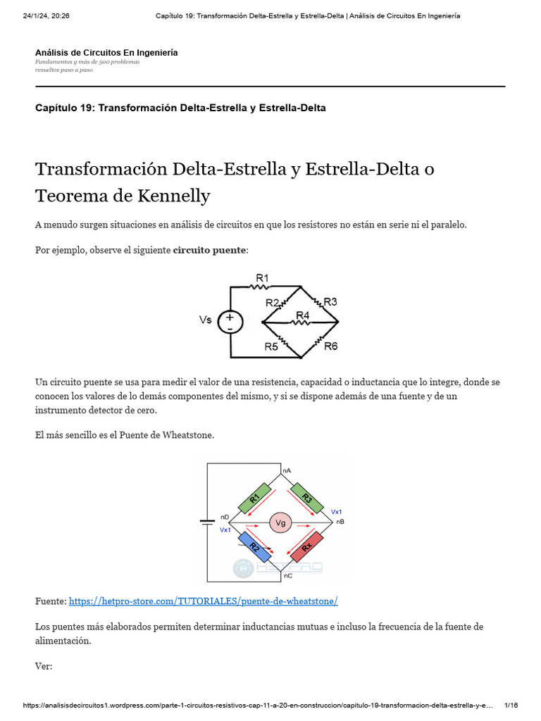 Transformación Delta-Estrella y Estrella-Delta | PDF | Análisis de red ...