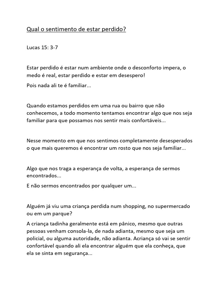 Qual o Sentimento de Estar Perdido | PDF | Sentimento