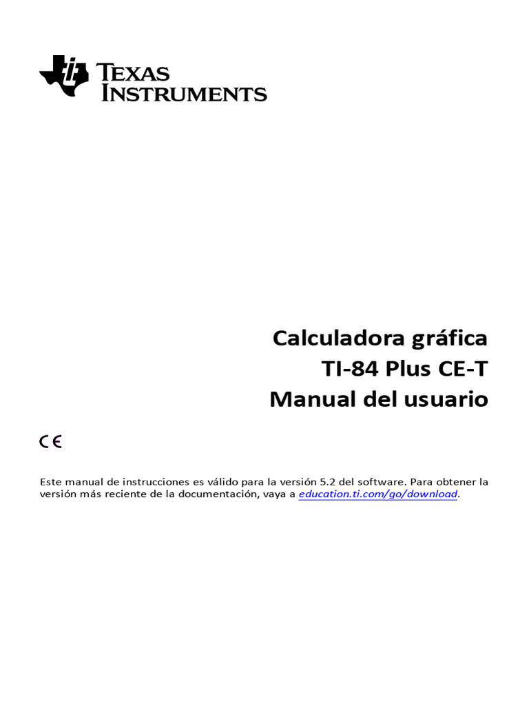 TI84 Plus CE-T GettingStarted ES | Descargar gratis PDF | Calculadora | Software de la aplicacion