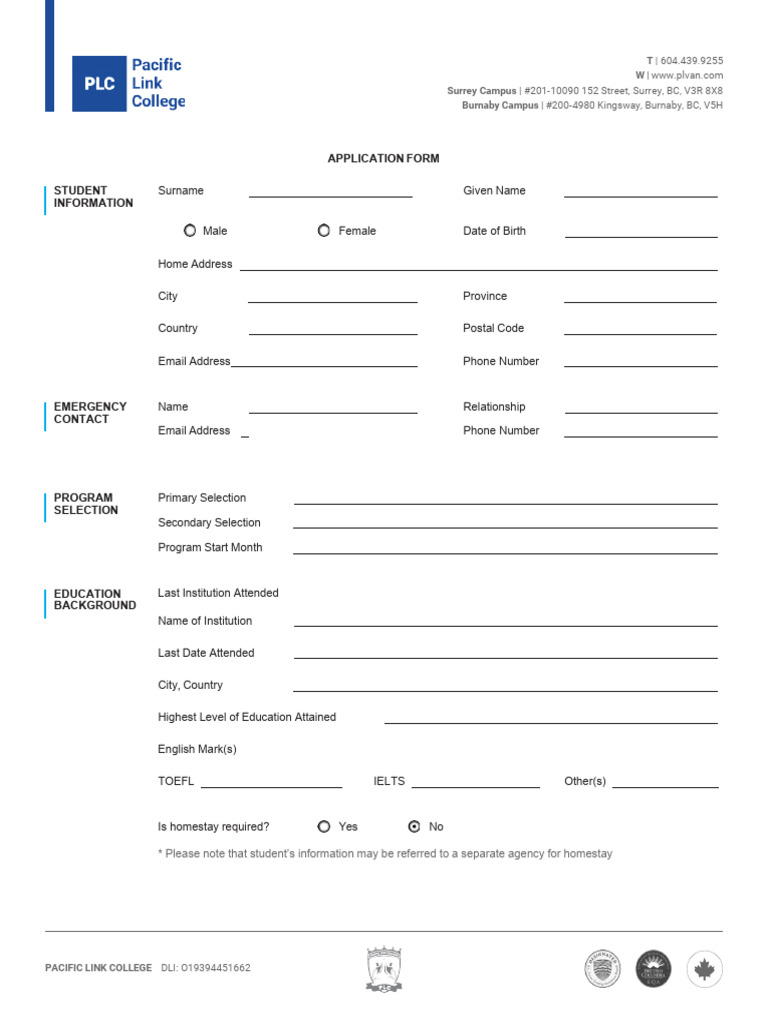 PLC Application Form 2021-2 - Fillable | PDF | Fee | Tuition Payments