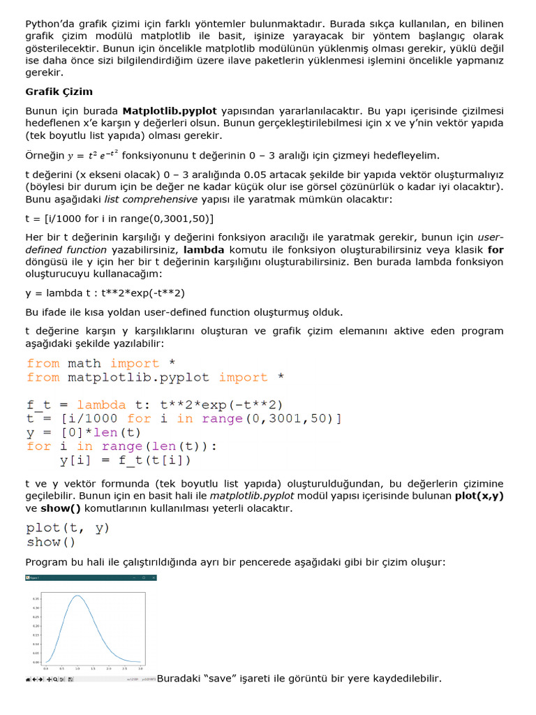 Matplotlib - Basit Grafik Cizimi | PDF
