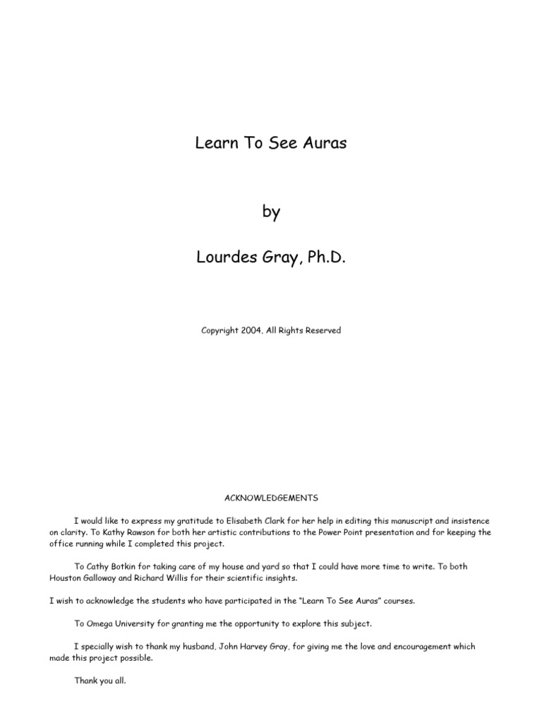 Learn To See Auras Manual | PDF | Chakra | Aura (Paranormal)