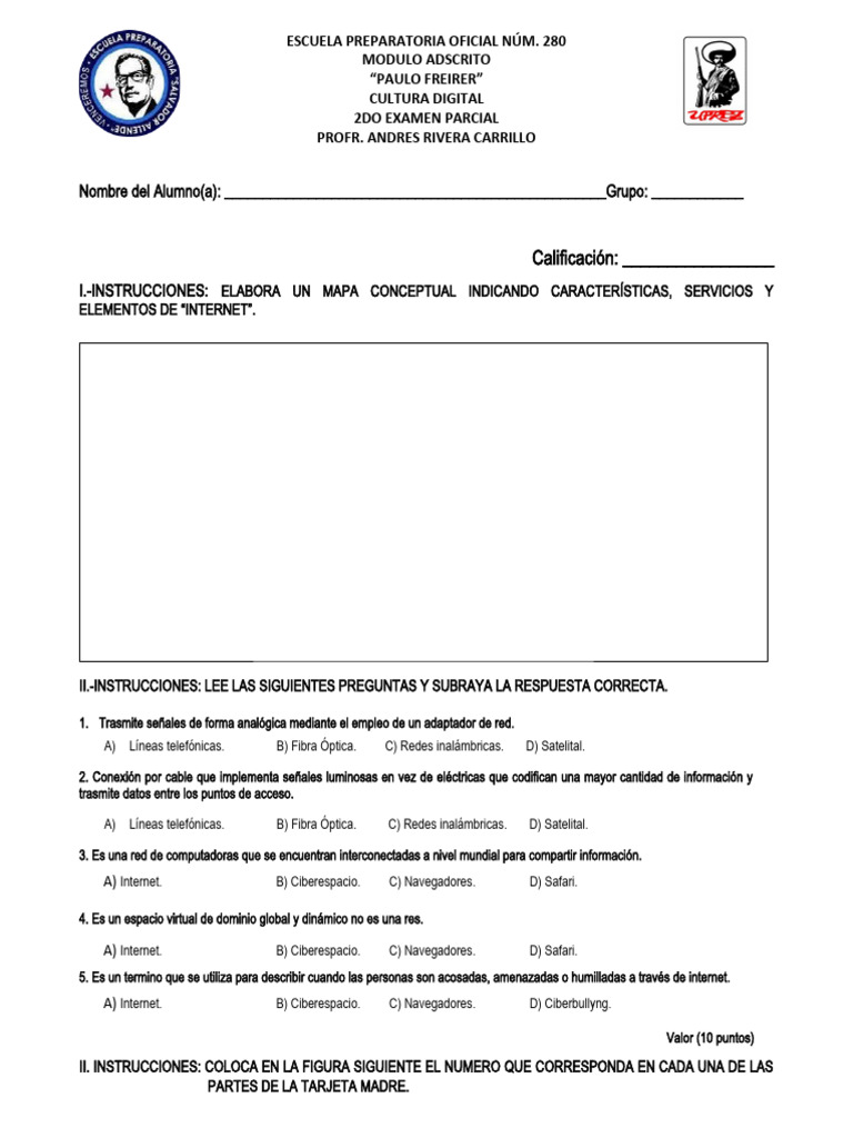 Examen Cultura Digital 2do Parcial | PDF | Hardware de la computadora ...
