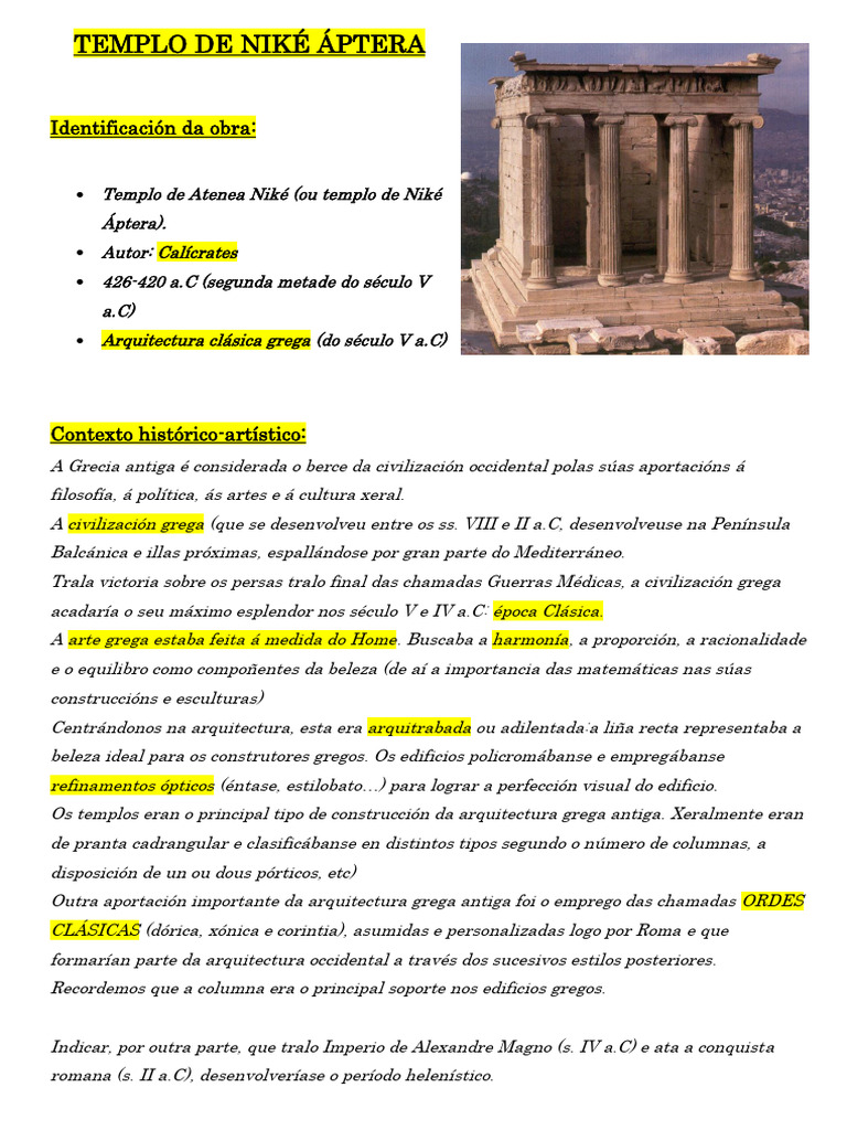 Comentario Templo de Nikc3a9 C3a1ptera Ou Atenea Nikc3a9 | PDF