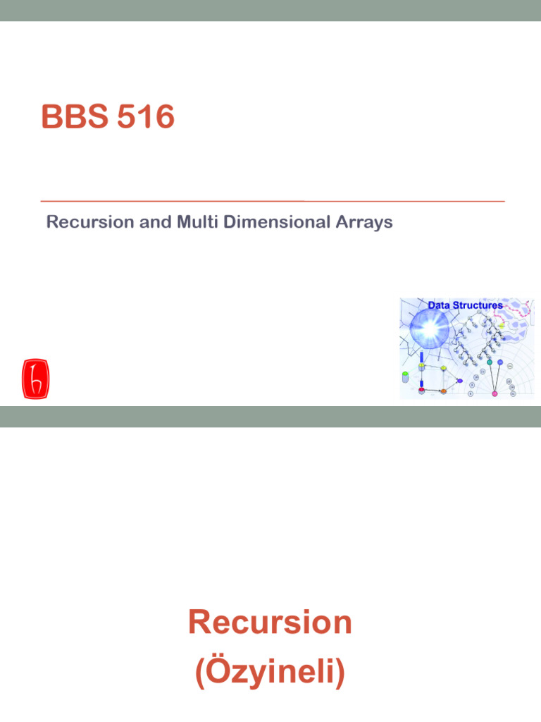 Ders3 Recursion And Multi Dimensional Arrays Pdf Sequence Computer Science