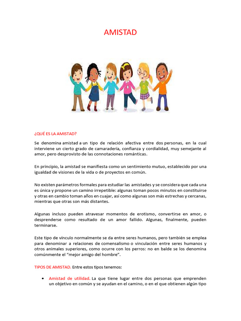 La Amistad | PDF | Amistad | Amor