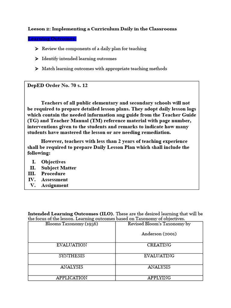Lesson 2 and 3 For TTC | PDF | Learning | Lesson Plan