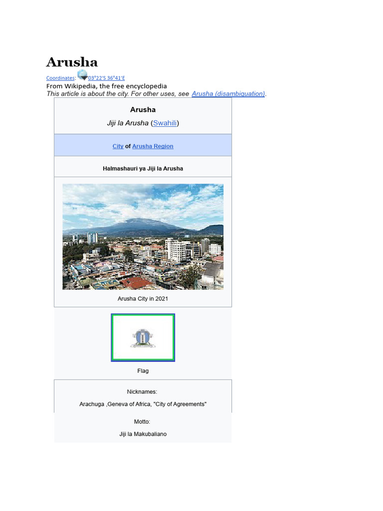 Arusha | PDF