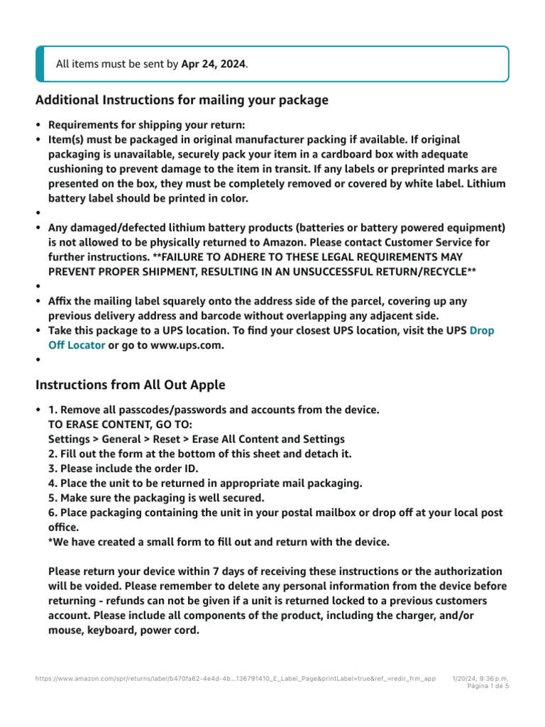 Online Return Center | PDF | United States Postal Service | United ...