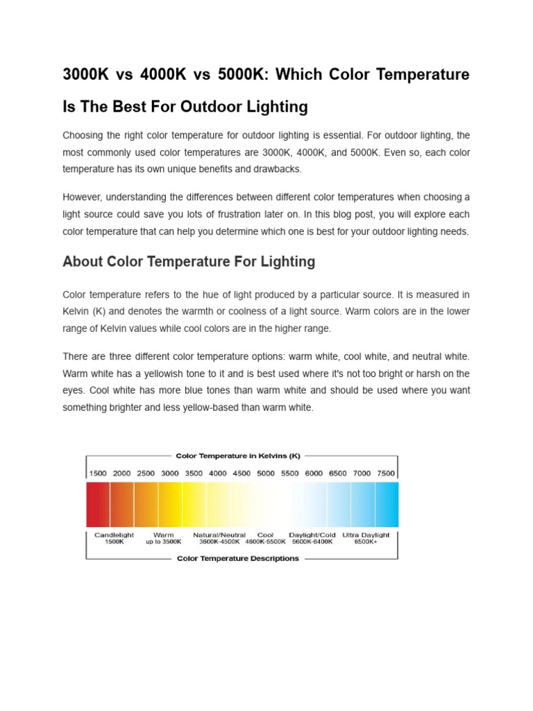 3000K Vs 4000K Vs 5000K - Which Color Temperature Is The Best For ...