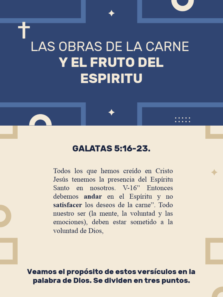 Obras de la Carne y Fruto del Espíritu | PDF | Amor | Pecado