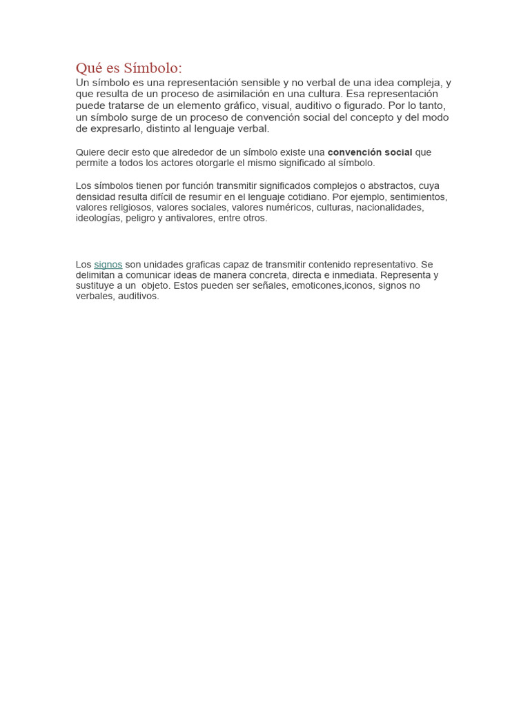 Signos y símbolos: definición y ejemplos | PDF | Artes del Lenguaje y ...