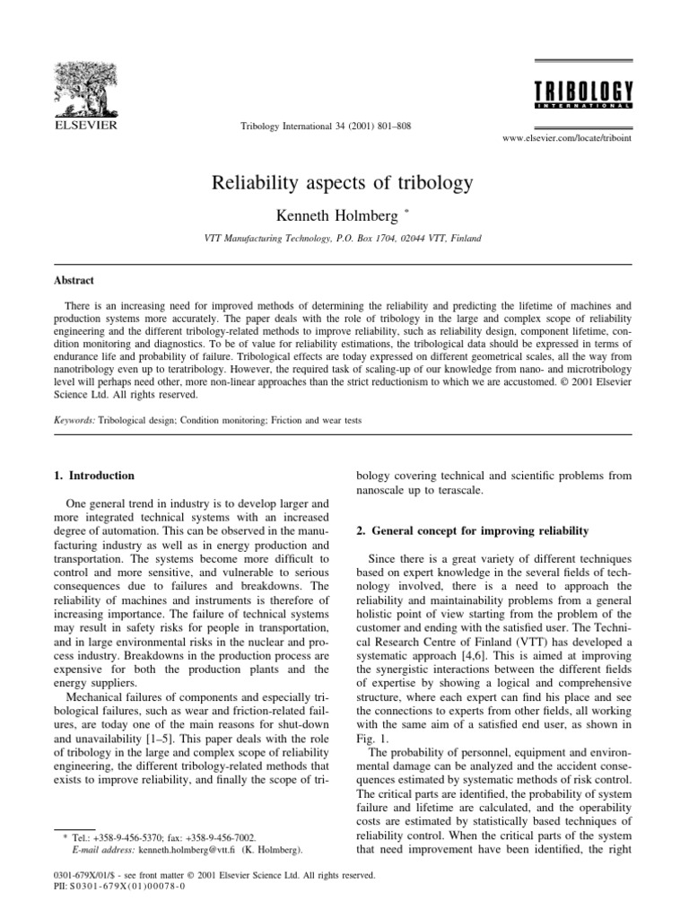 Enhancing Machine Reliability through Tribology | PDF | Reliability ...