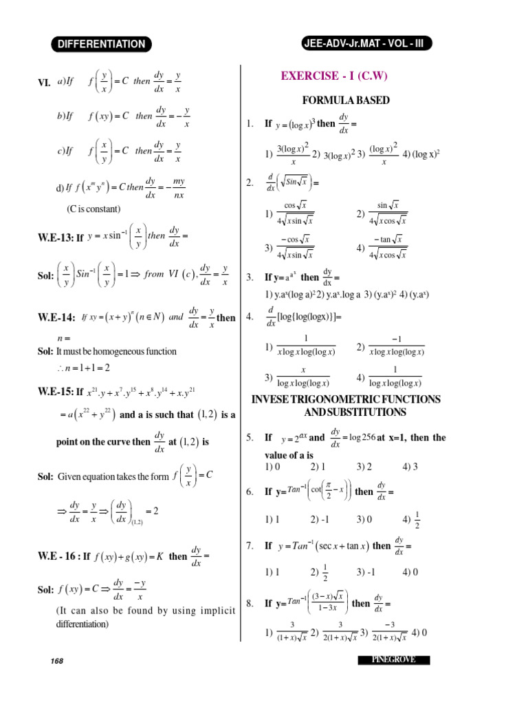 differentiation questions | PDF | Calculus | Differential Calculus